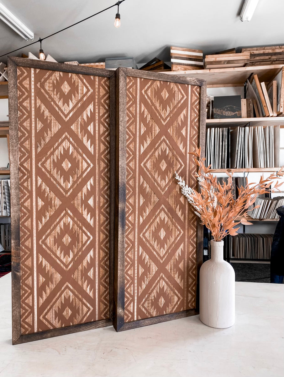 Two Piece Aztec Panel Artwork Set – Birch and Home